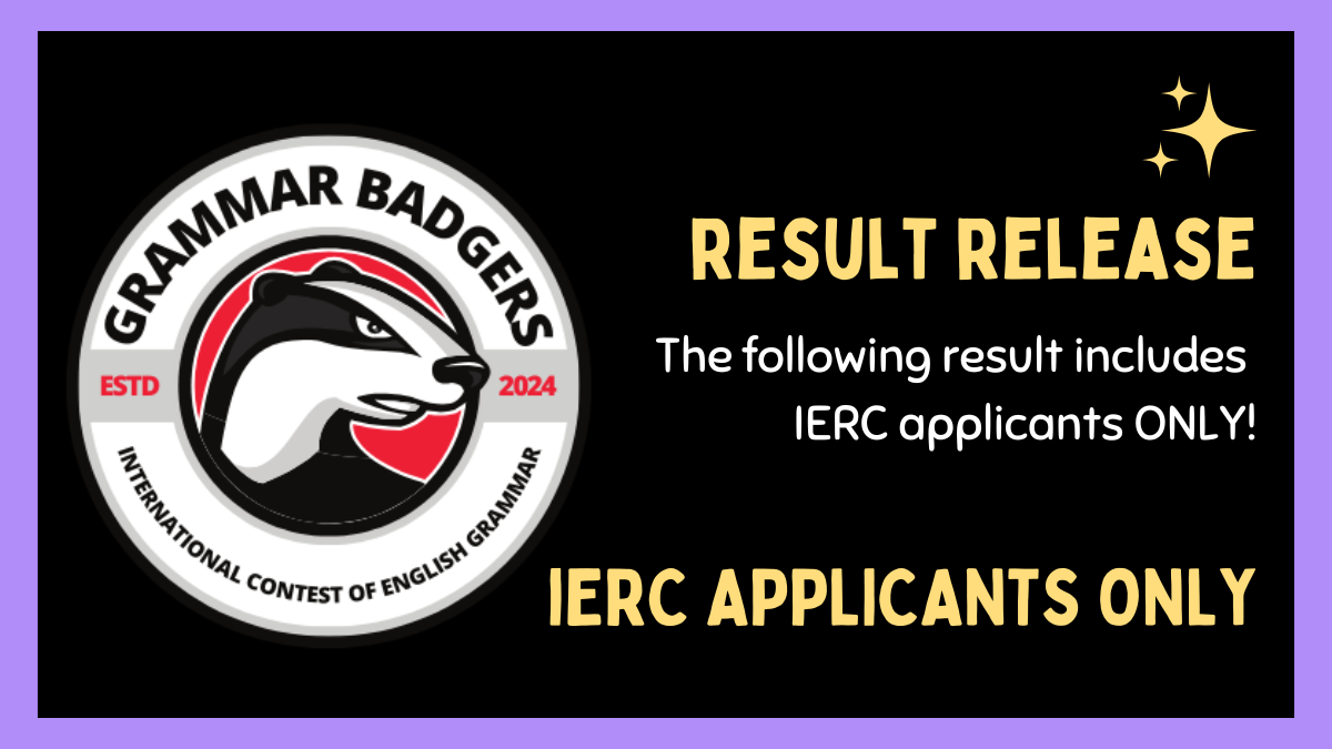 International Grammar Contest – Grammar Badgers 2026 – IERC Applicants ...